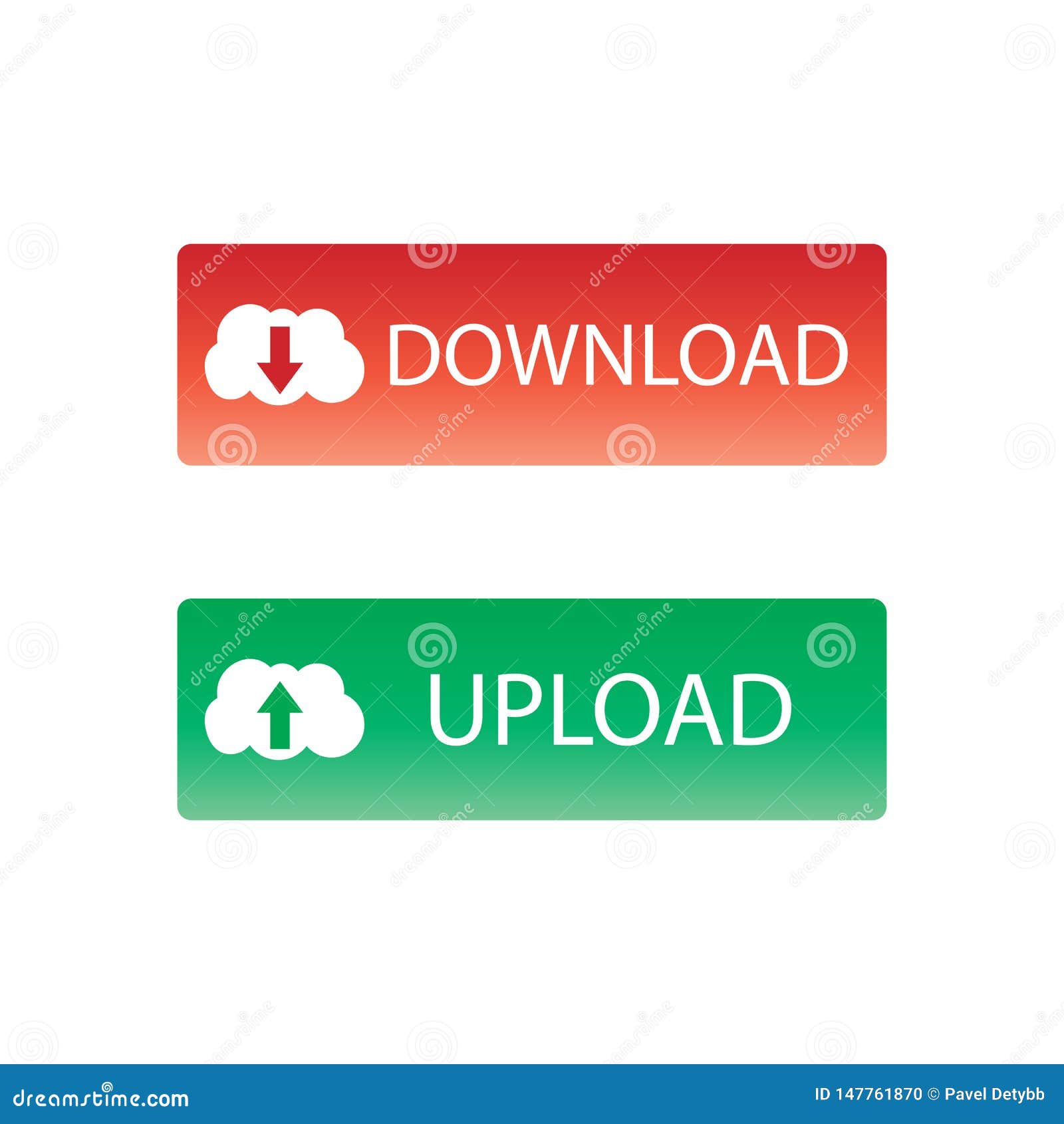 Download, Upload Button Template, Banner. Vector Illustration Stock ...