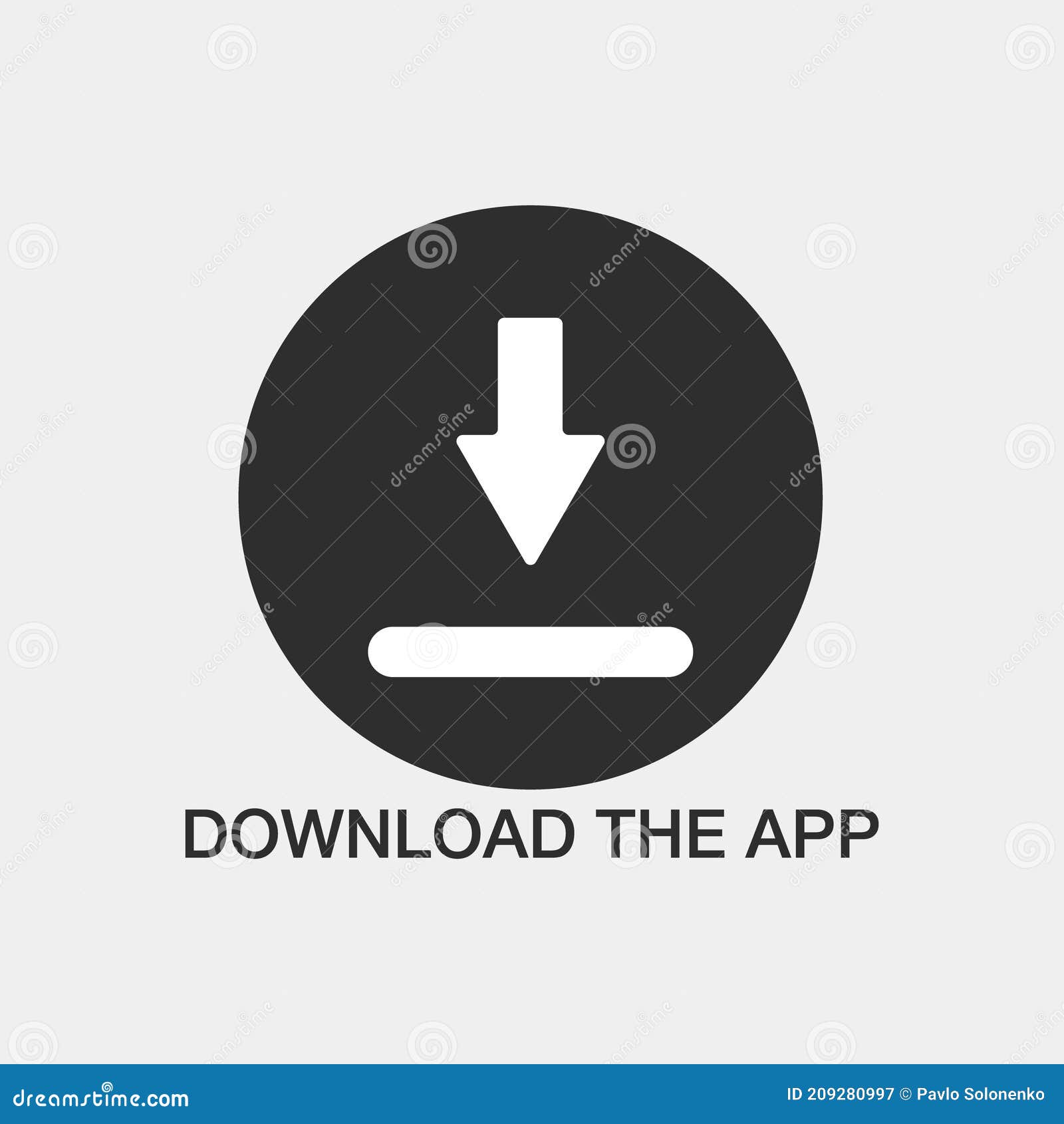 Download Button Vector Icon. Download App Symbol Flat Arrow Stock ...