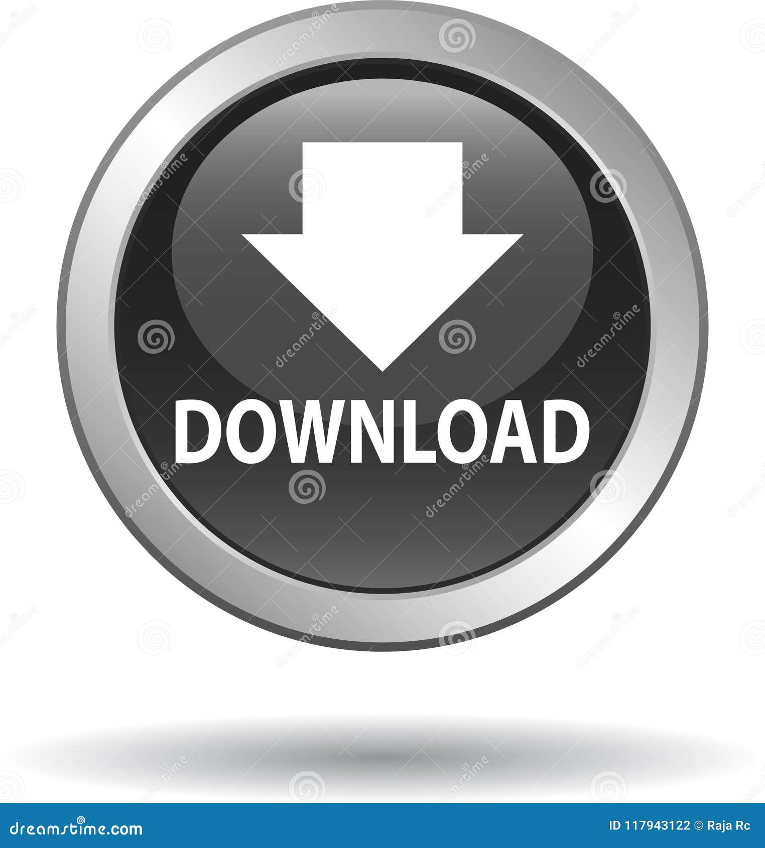 Download Button Web Icon Black Stock Vector - Illustration of browser ...