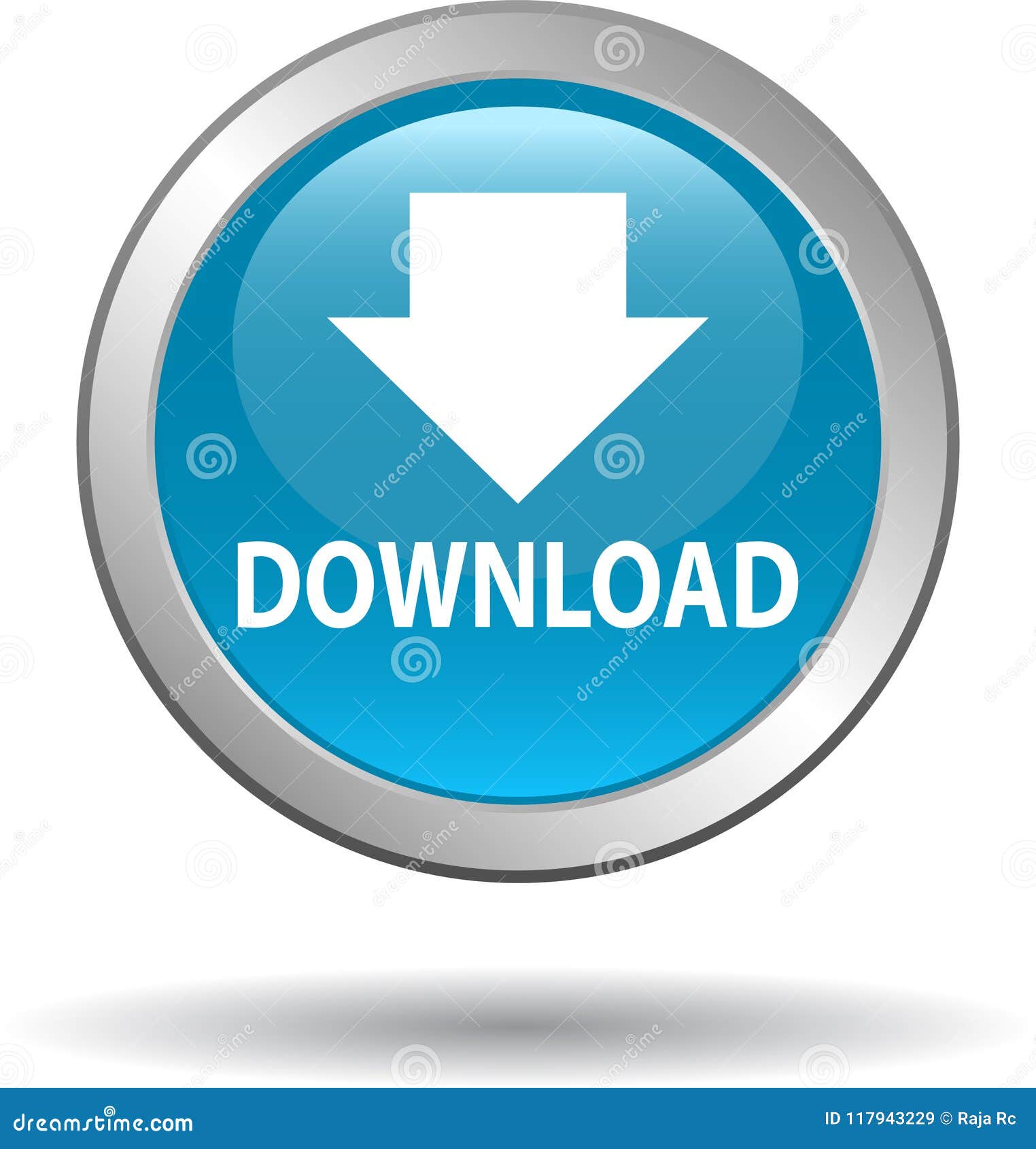 Download Button Web Icon Blue Stock Vector - Illustration of color ...