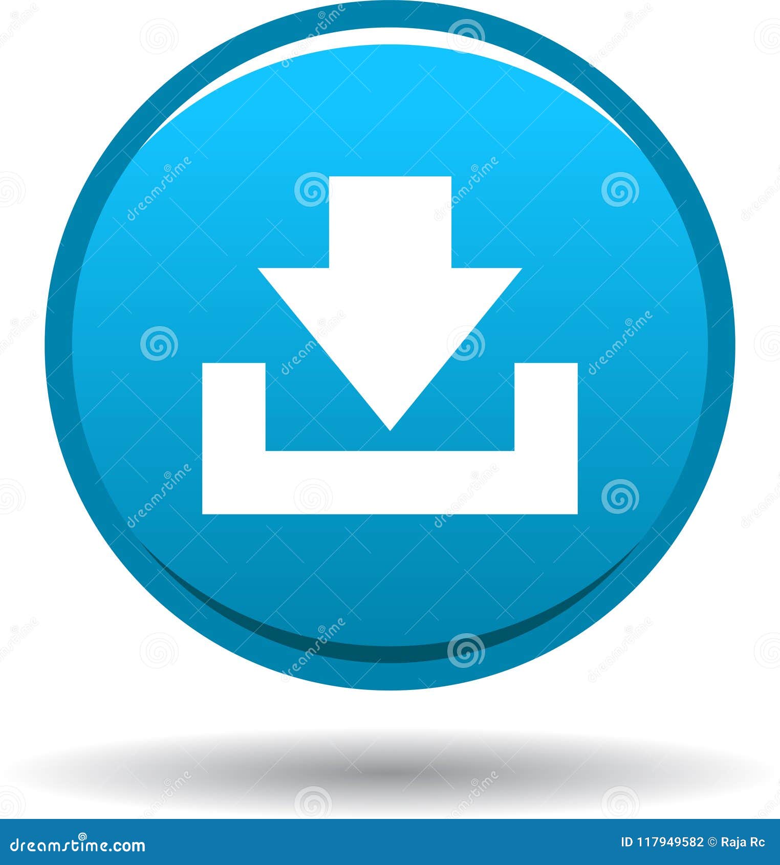 Download Button Web Icon Blue Stock Vector - Illustration of clipart ...