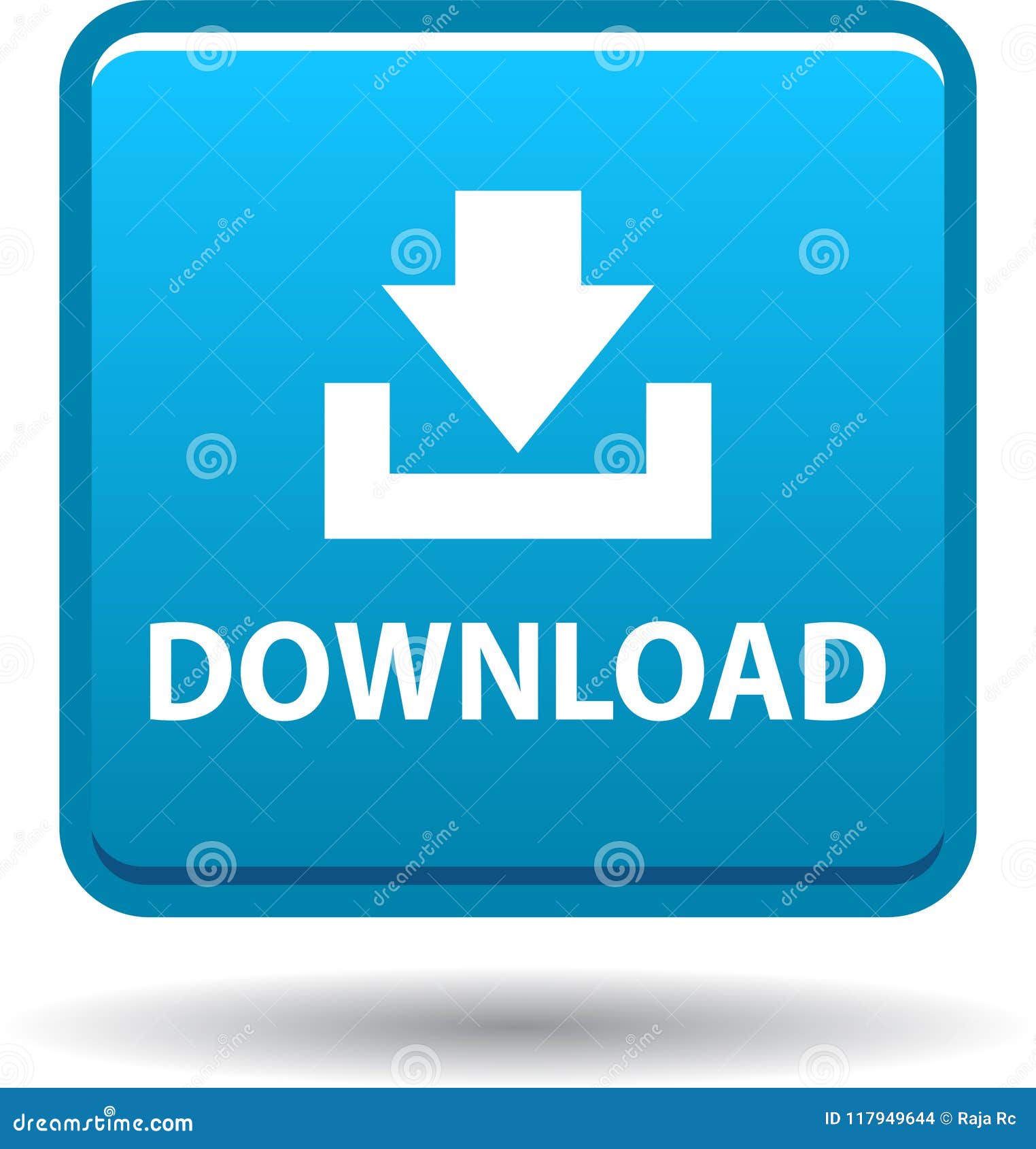 Download Button Web Icon Blue Stock Vector - Illustration of ...