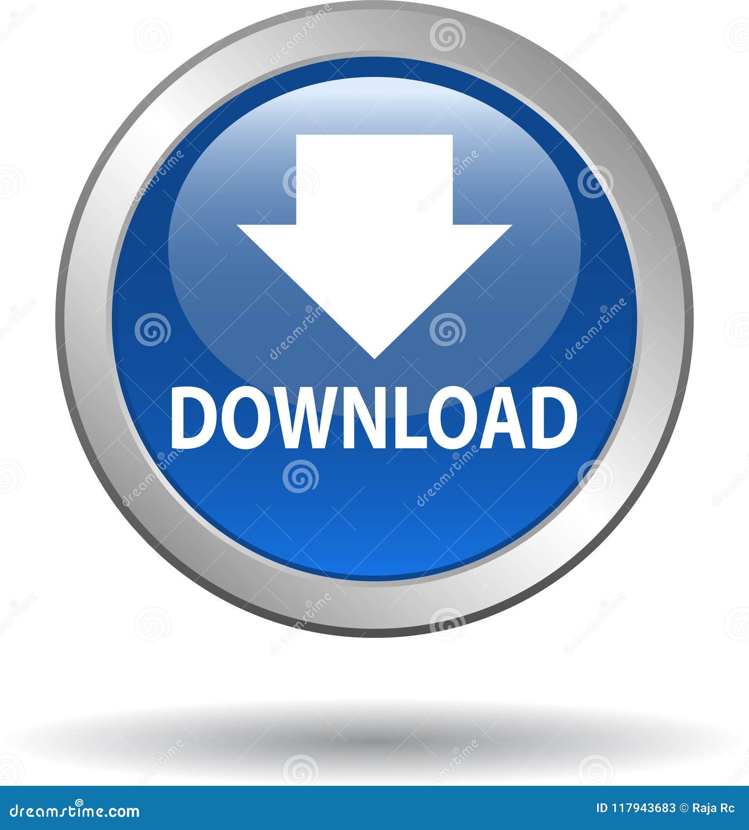 Download Button Web Icon Blue Stock Vector - Illustration of banner ...