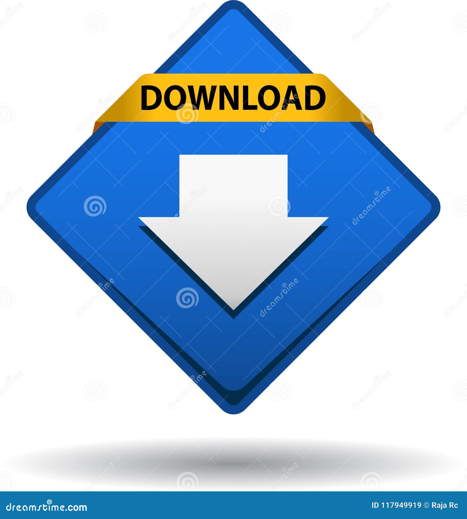 Download Button Web Icon Blue Stock Vector - Illustration of browser ...