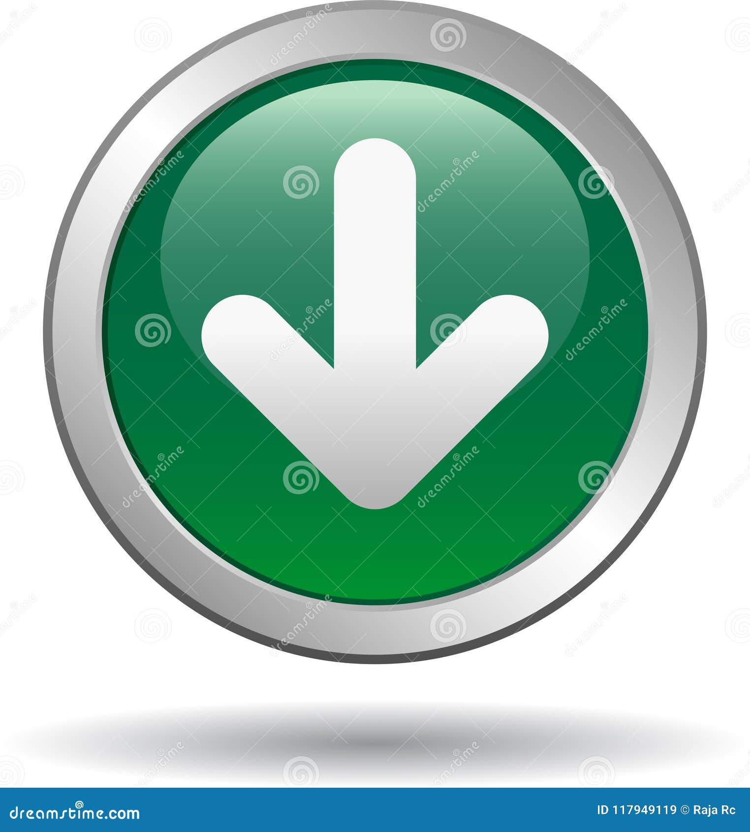 Download Button Web Icon Green Stock Vector - Illustration of concept ...