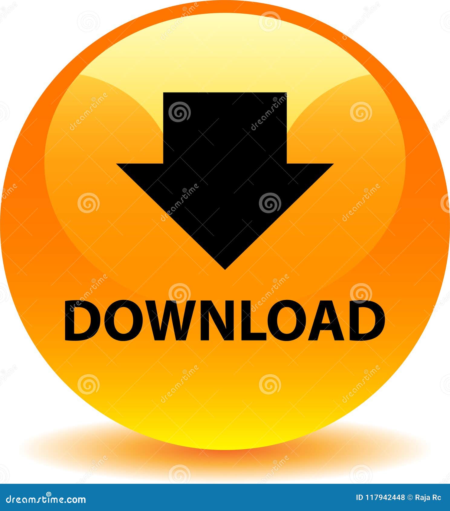 Download Button Web Icon Orange Stock Vector - Illustration of design ...