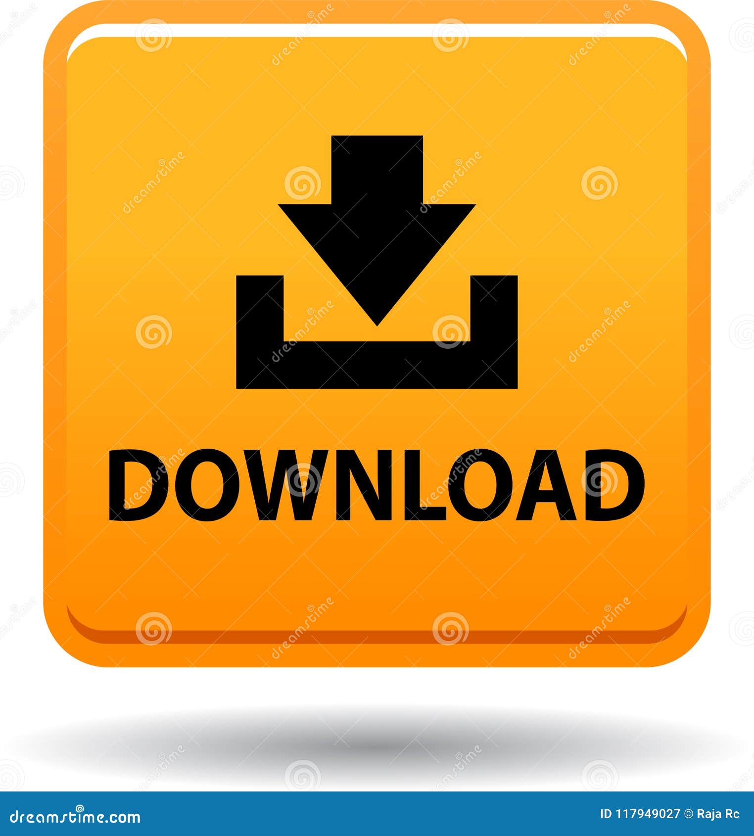 Download Button Web Icon Orange Stock Vector - Illustration of arrow ...