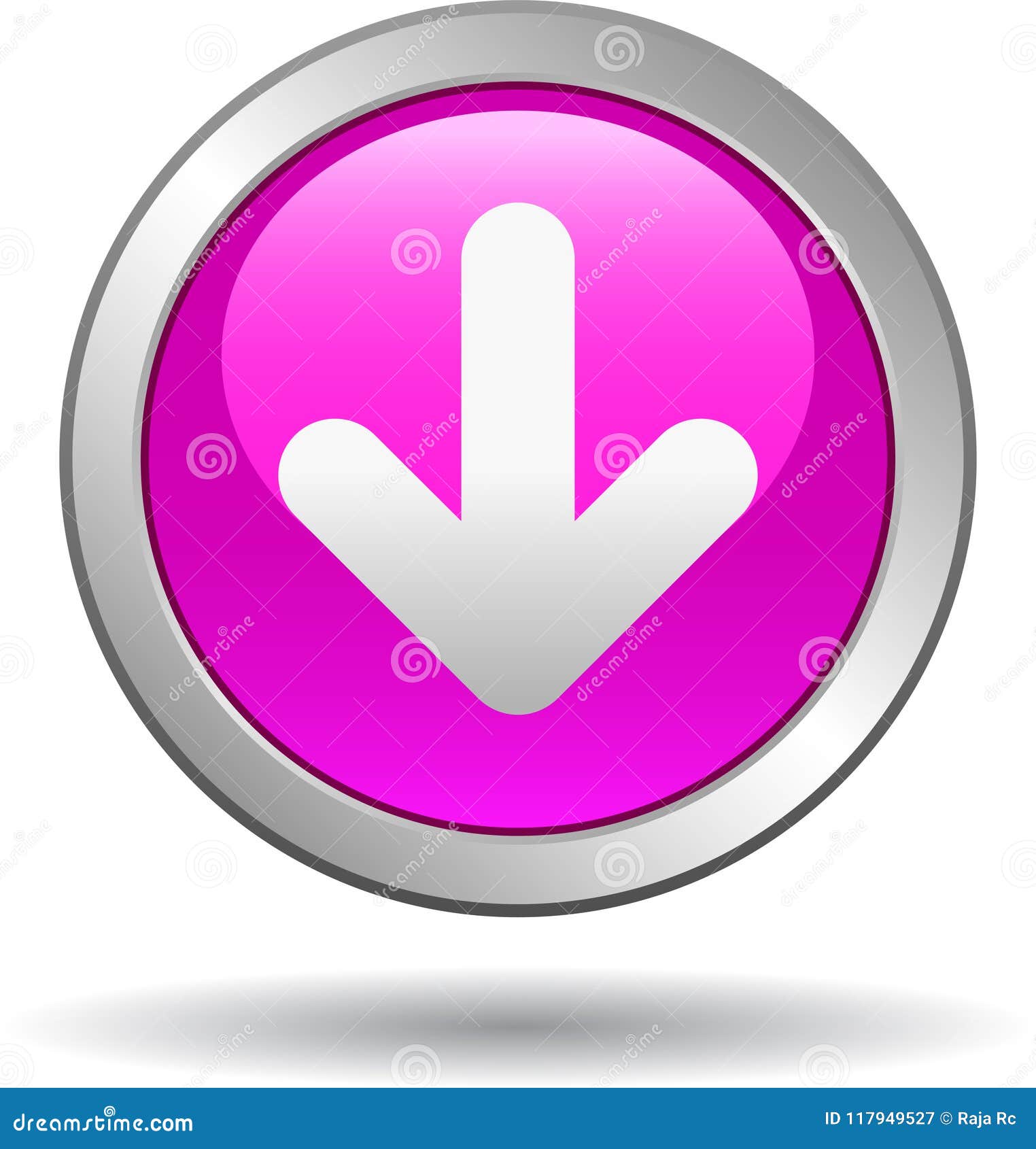 Download Button Web Icon Pink Stock Vector - Illustration of computer ...