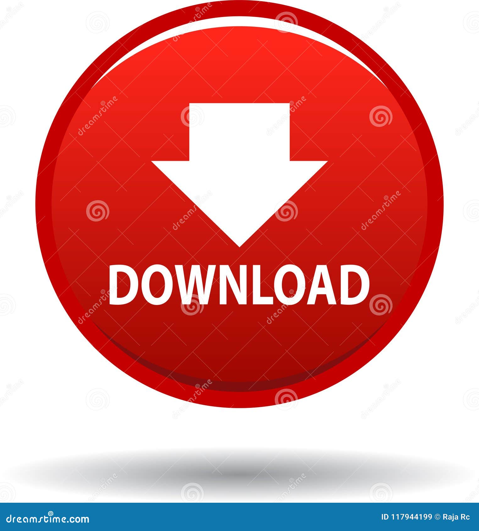 Download Button Web Icon Red Stock Vector - Illustration of black ...