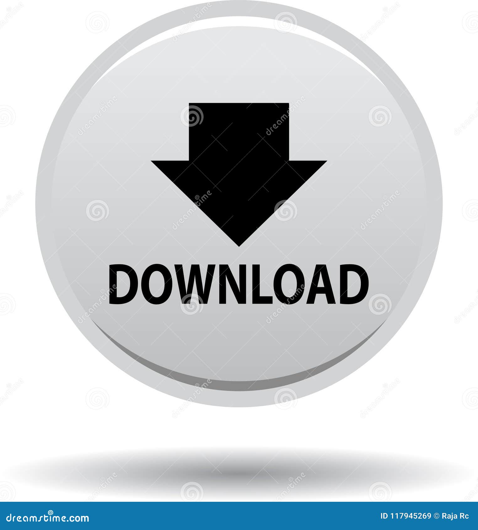 Download Button Web Icon White Stock Vector - Illustration of detail ...