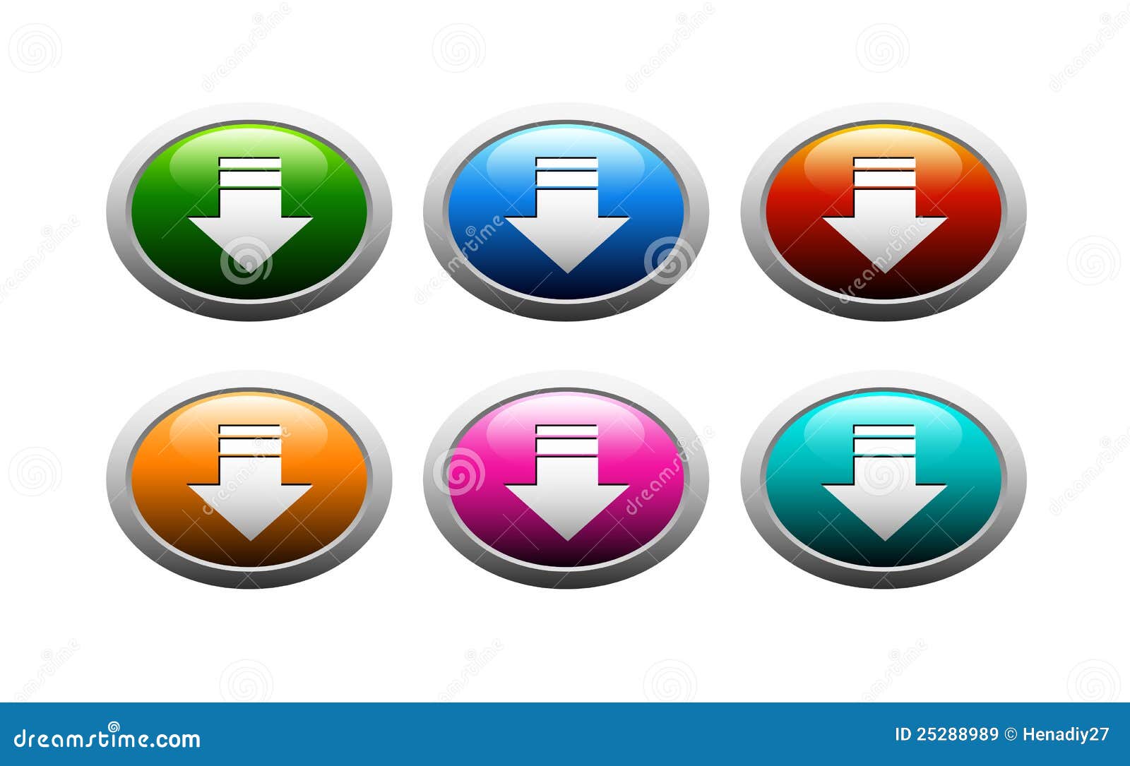 Set Of Web Buttons With Arrows Pointing In Silver And Gold Edging ...