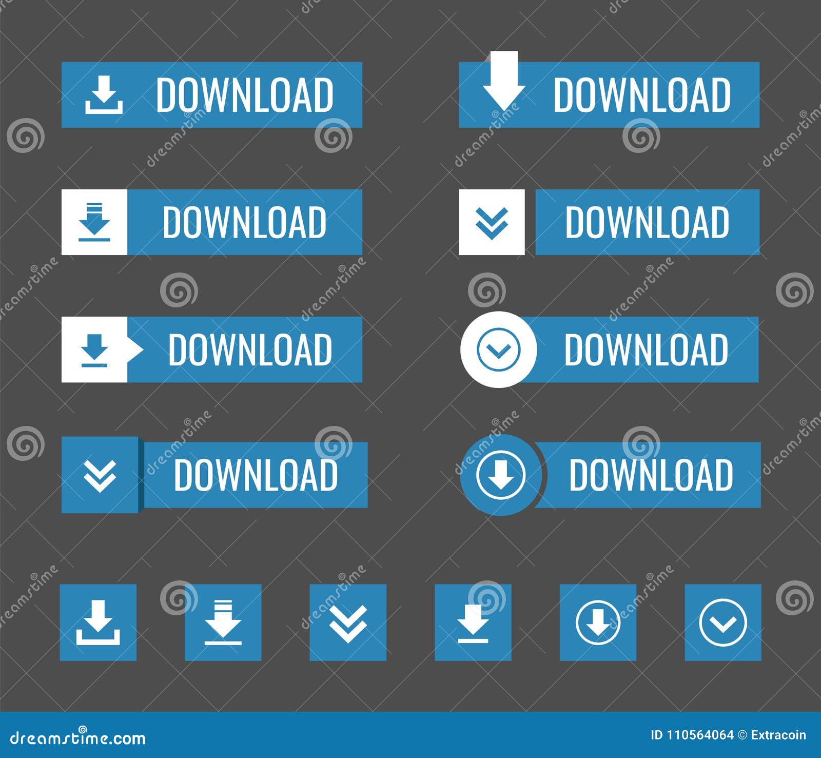 Download buttons set stock vector. Illustration of data - 110564064