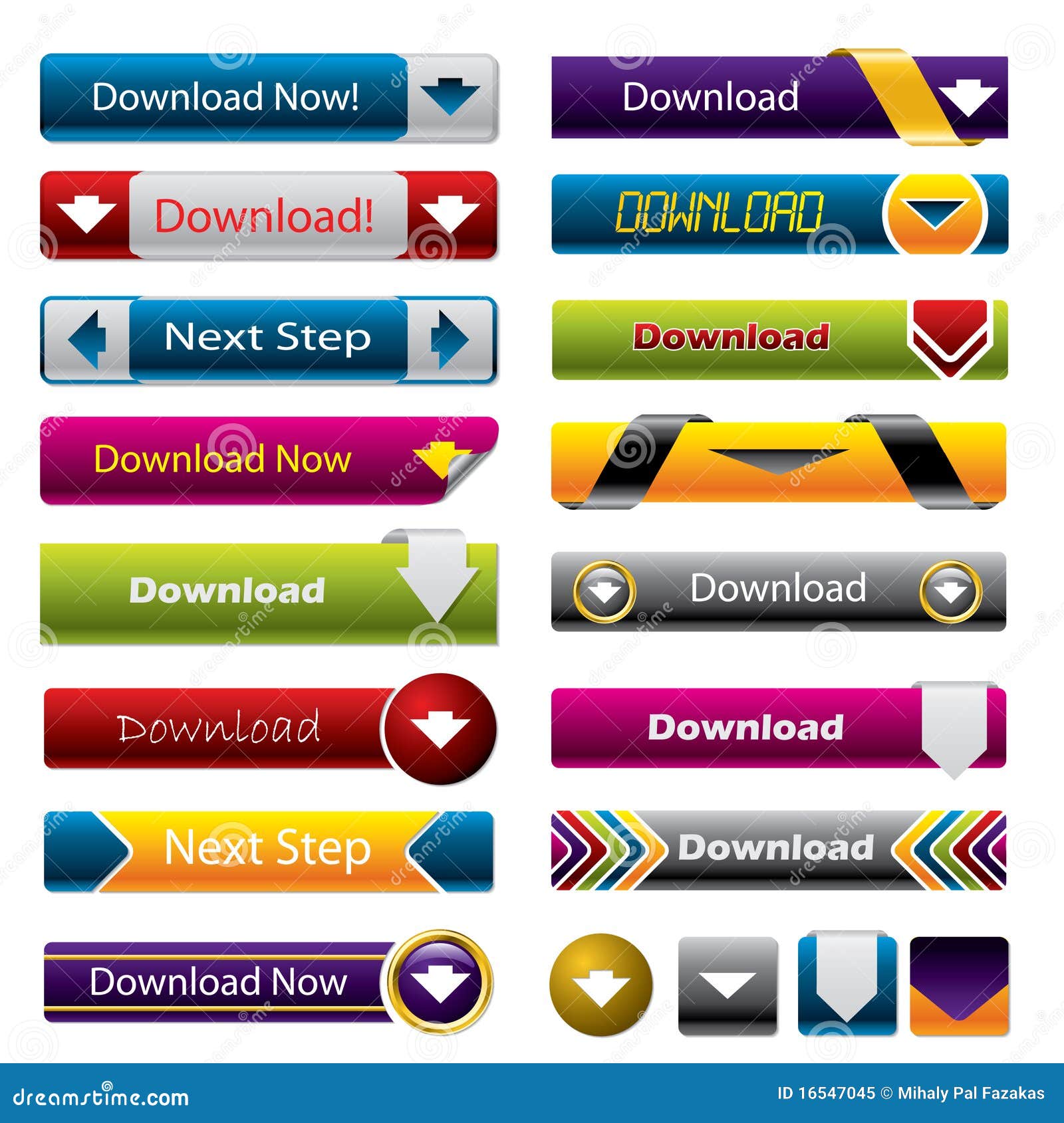 Download Buttons for the Web Stock Vector - Illustration of elegance ...