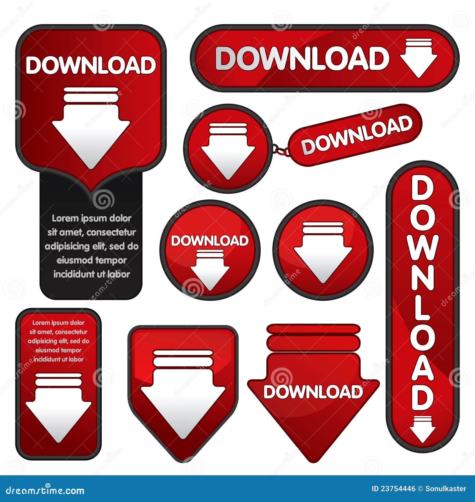 Download Buttons for the Web Stock Vector - Illustration of futuristic ...
