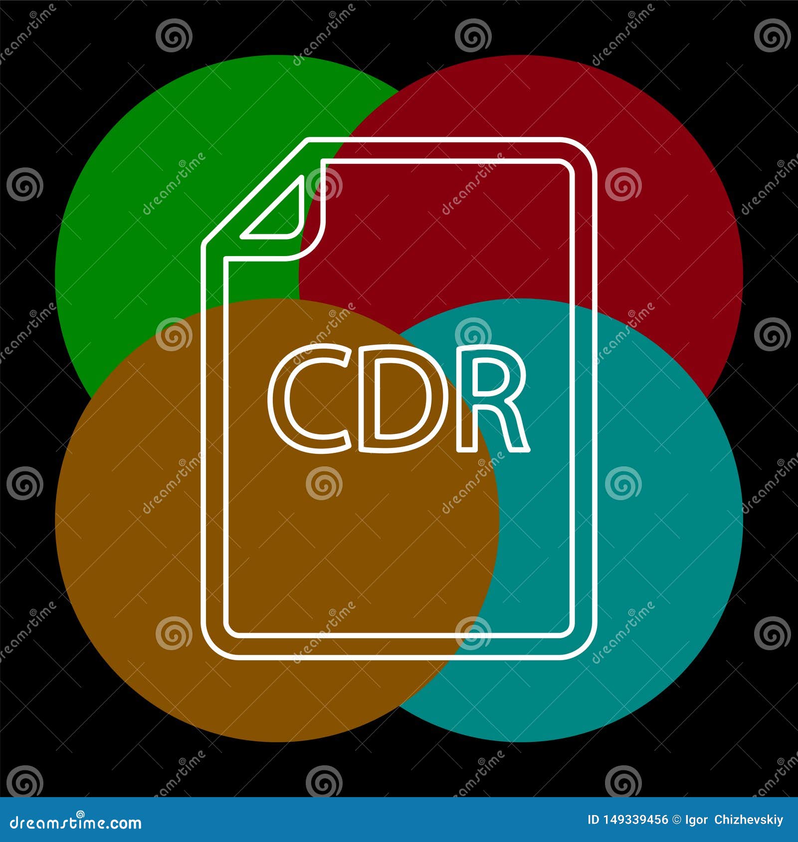 Download CDR Document Icon - Vector File Format Stock Vector ...
