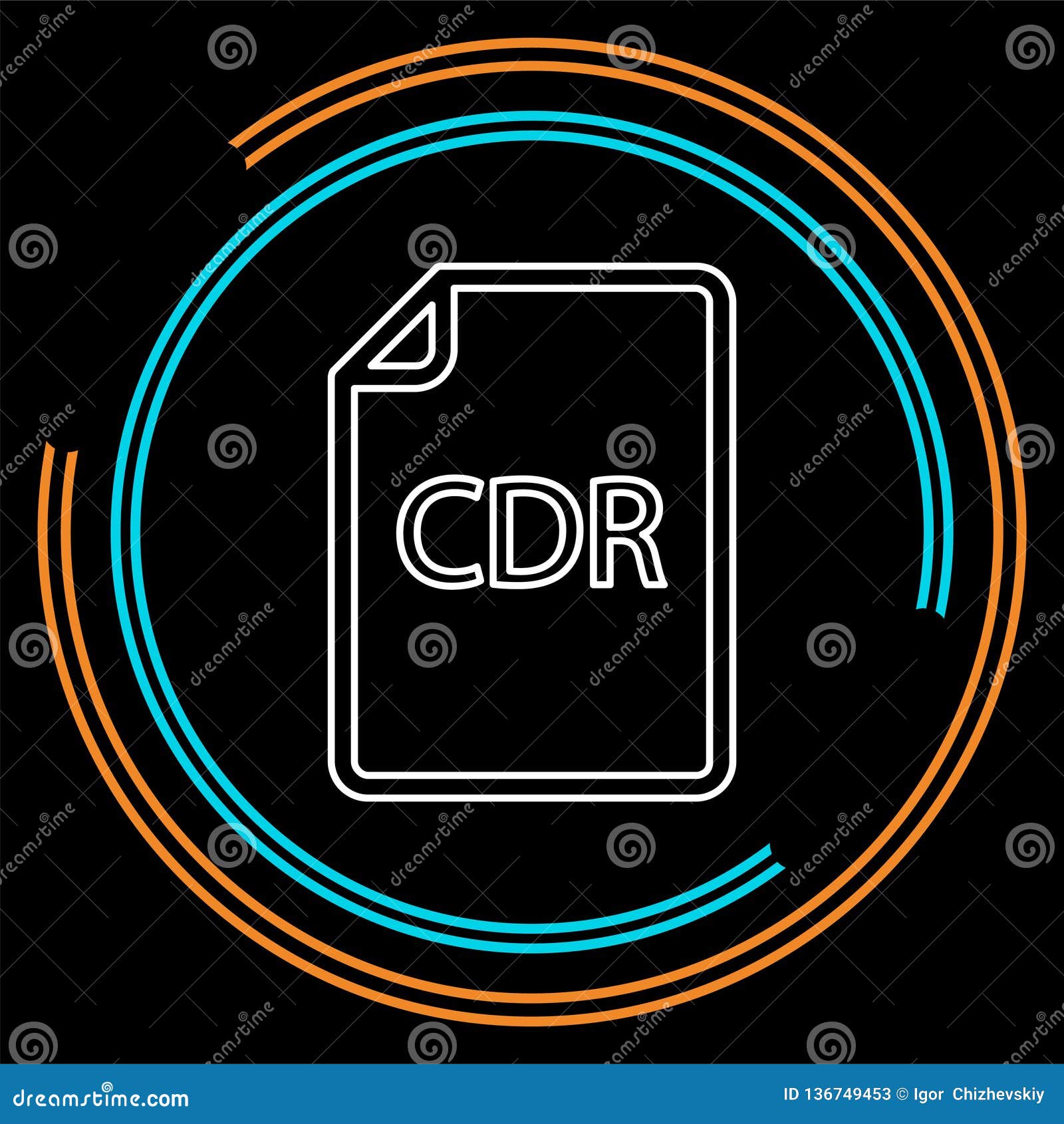 Download CDR Document Icon - Vector File Format Stock Vector ...