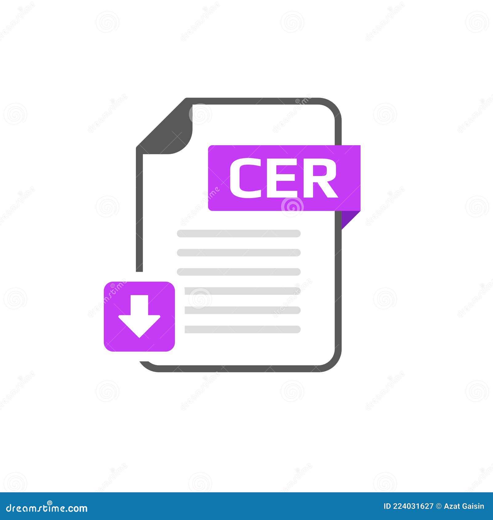 Download CER File Format, Extension Icon Stock Illustration ...