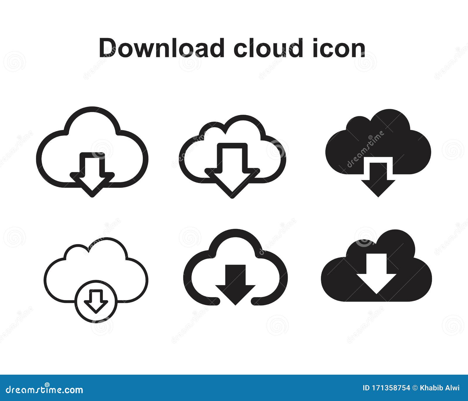 Download Cloud Icon Template Black Color Editable. Download Cloud Icon ...