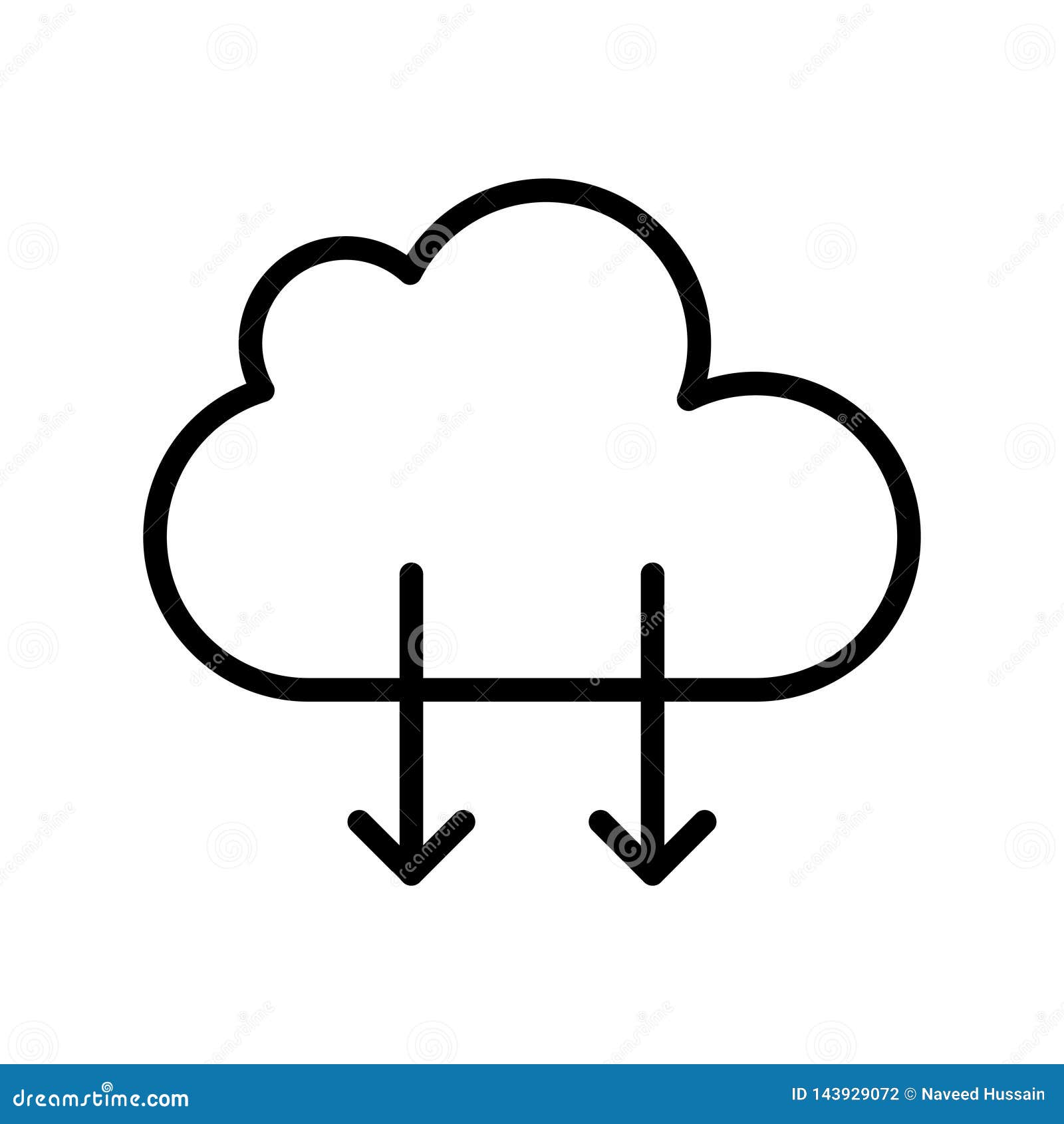 Download Cloud Thin Line Vector Icon Stock Vector - Illustration of ...