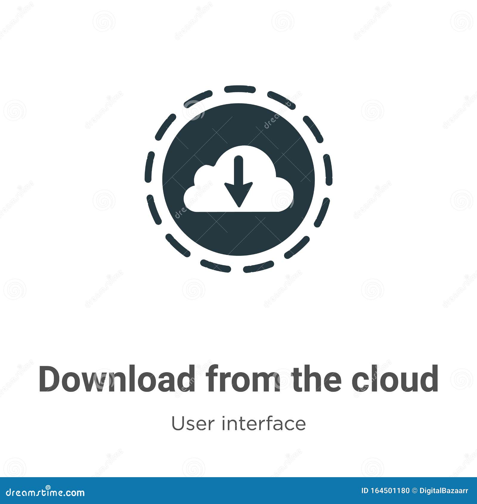 Download from the Cloud Vector Icon on White Background. Flat Vector ...