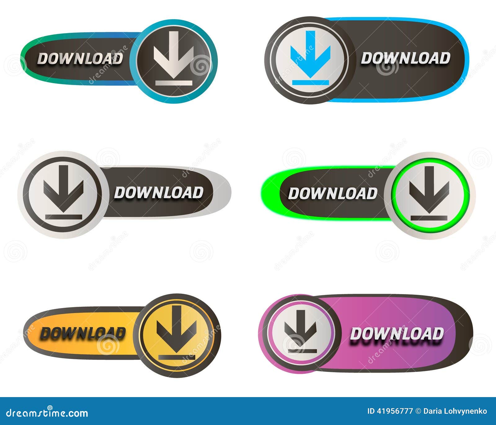 Download colorful buttons stock vector. Illustration of arrow - 41956777