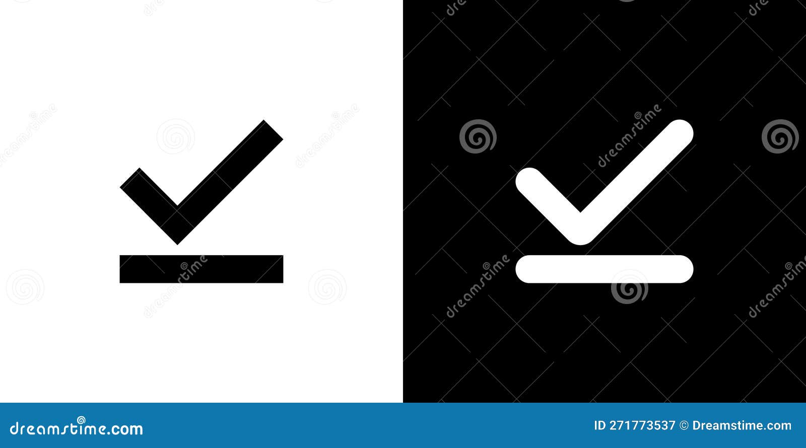 Download Complete Icon Vector. Check Underline Concept Stock Vector ...
