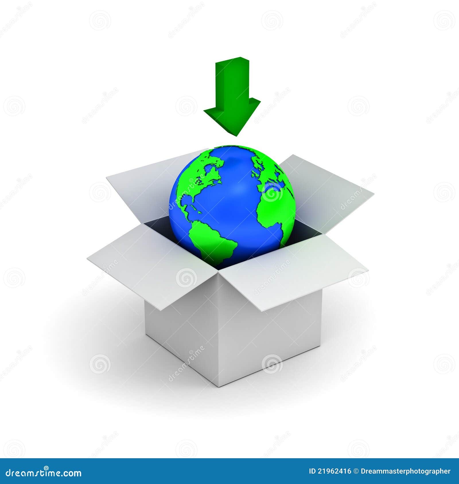 Download Concept, Earth Globe In A White Box Stock Illustration ...