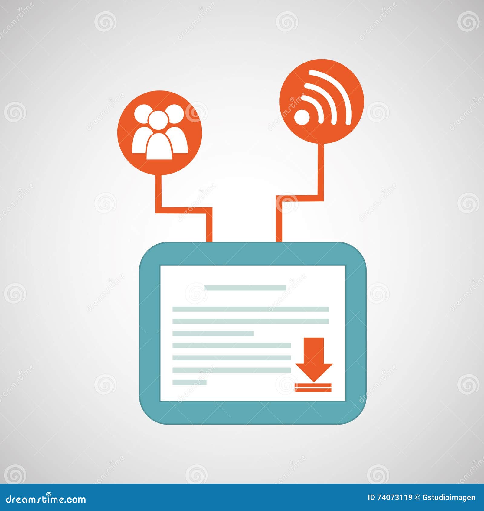 Download Connection Internet Document Social Media Stock Illustration ...