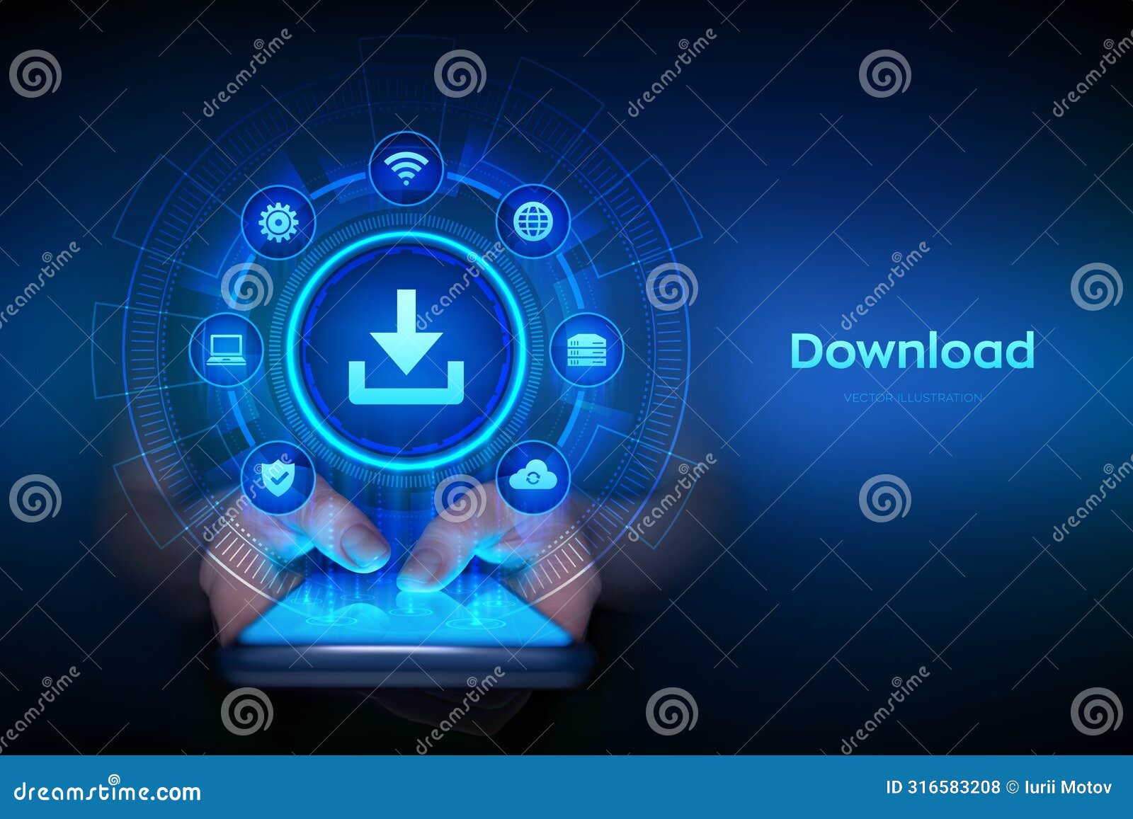 Download Data Storage. Cloud Download Icon. Install Symbol. Business ...