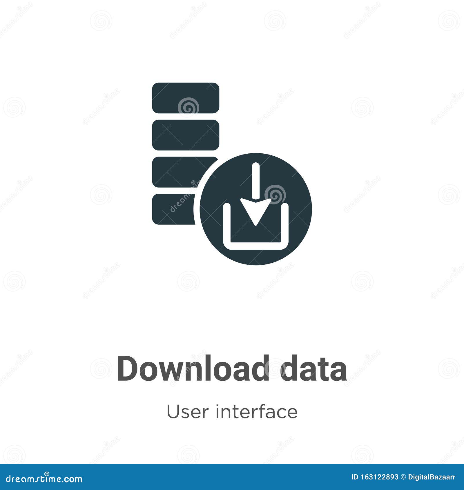 Download Data Vector Icon on White Background. Flat Vector Download ...