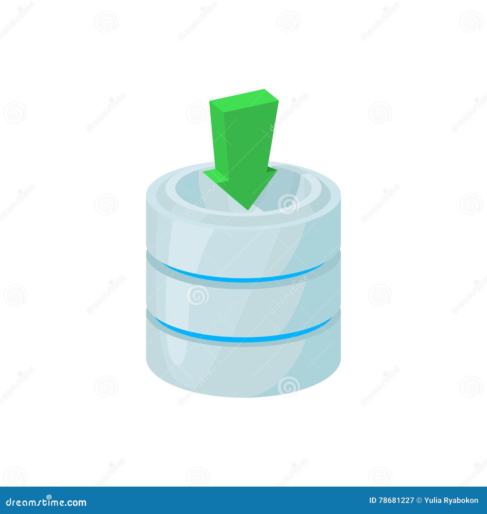 Download Database Icon, Cartoon Style Stock Vector - Illustration of ...