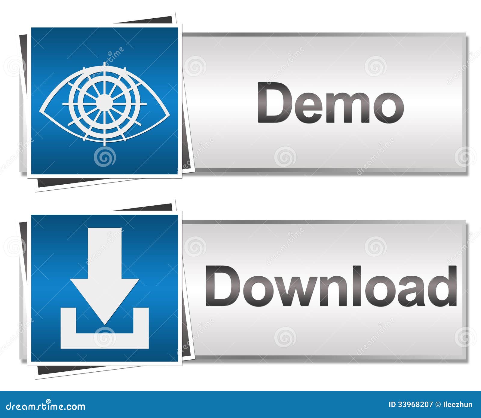 Download and Demo Buttons Blue Stock Illustration - Illustration of ...
