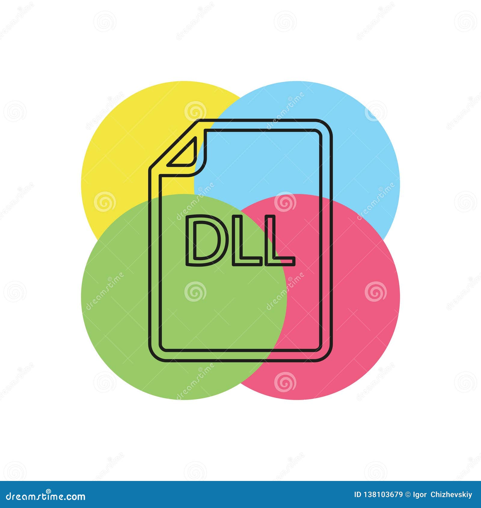 Download DLL Document Icon - Vector File Format Stock Illustration ...