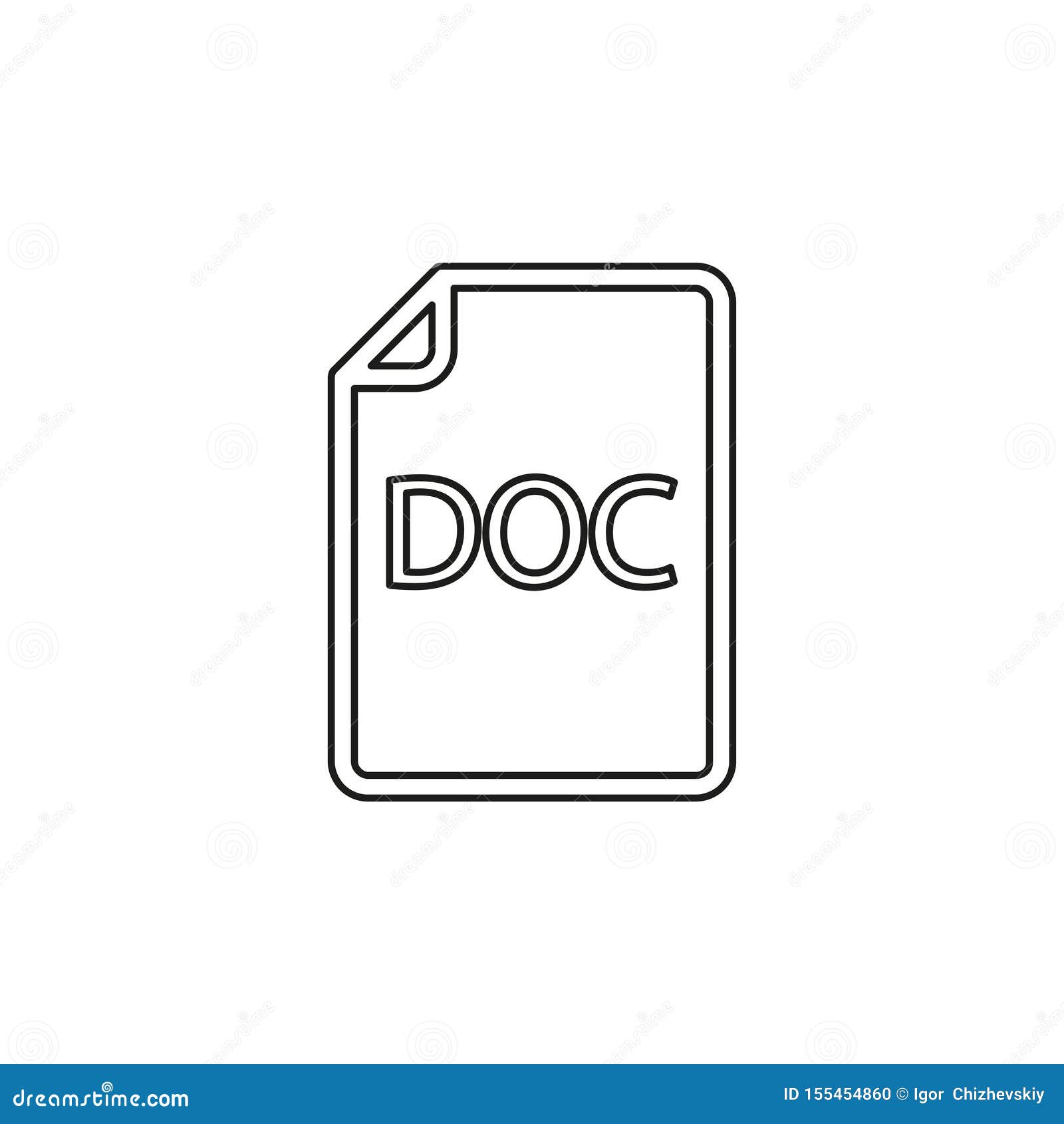 Download DOC Document Icon - Vector File Format Stock Vector ...