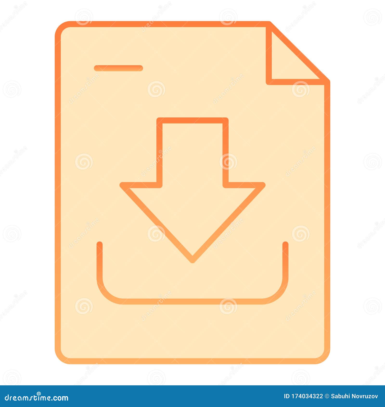Download Document Flat Icon. Downloading File Vector Illustration ...