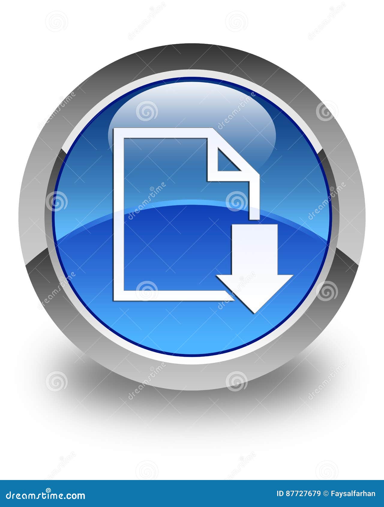 Download Document Icon Glossy Blue Round Button Stock Illustration ...