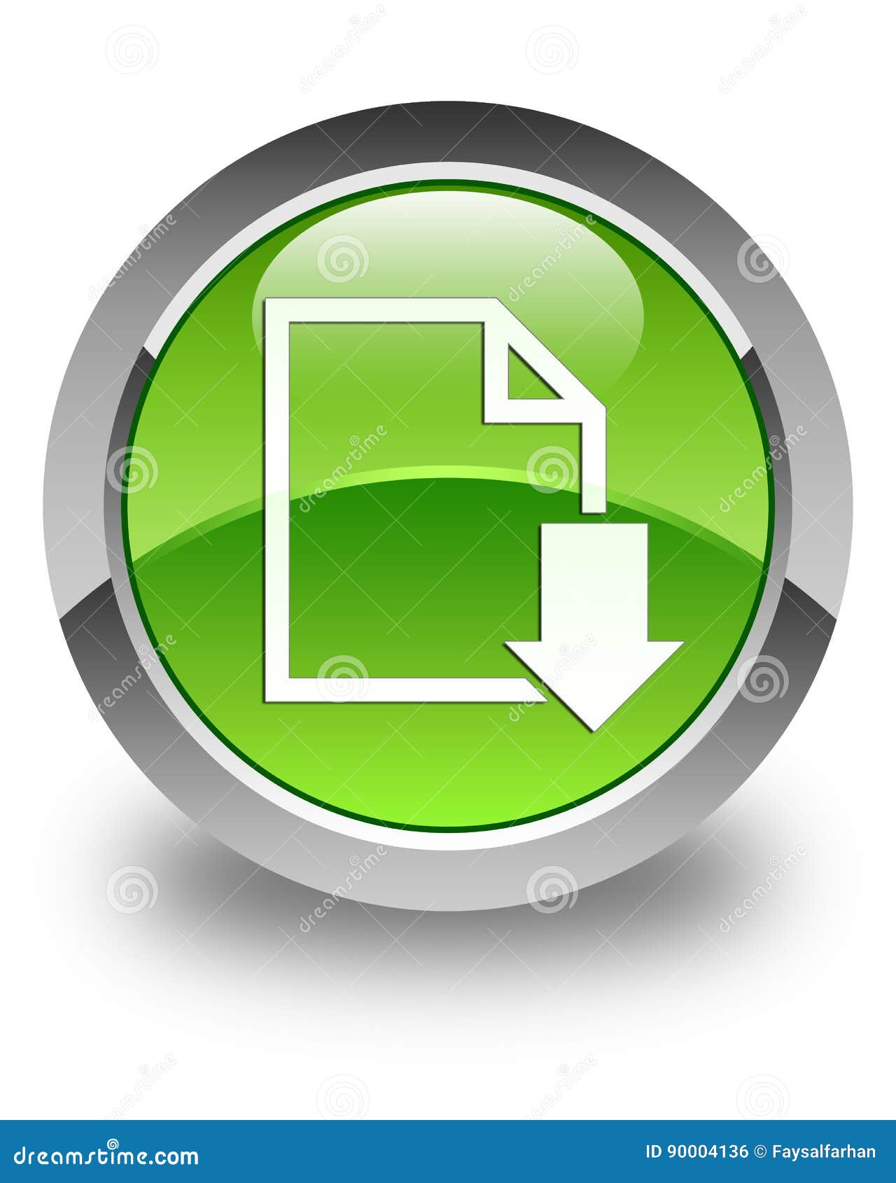 Download Document Icon Glossy Green Round Button Stock Illustration ...