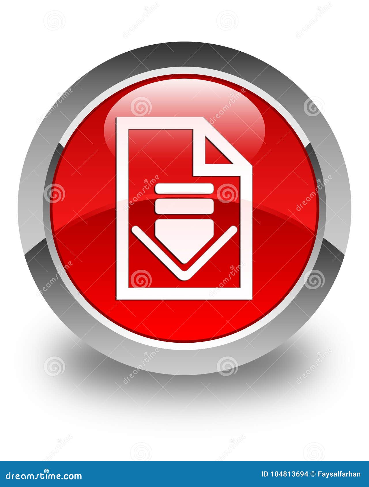 Download Document Icon Glossy Red Round Button Stock Illustration ...