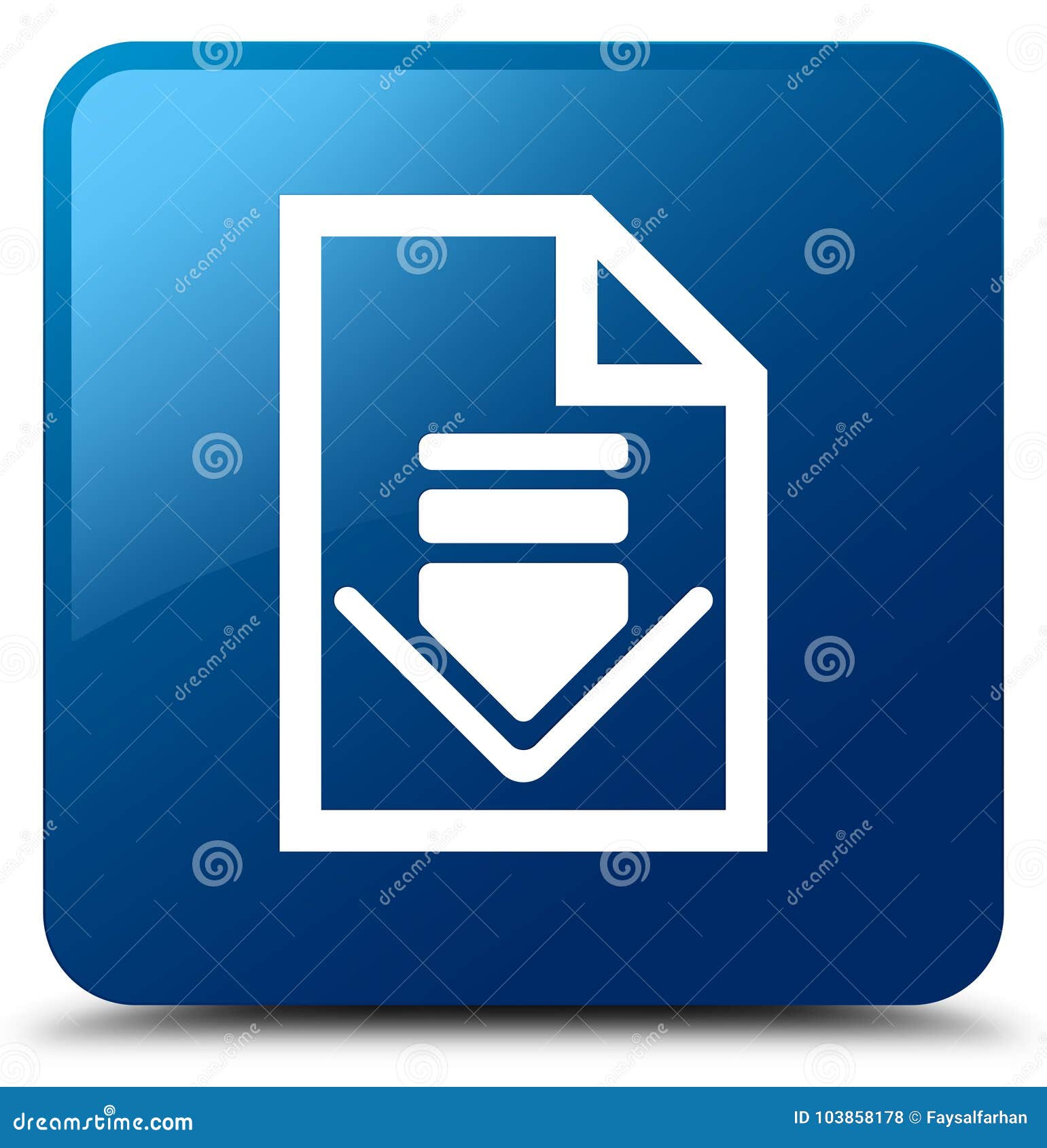 Download Document Icon Blue Square Button Stock Illustration ...