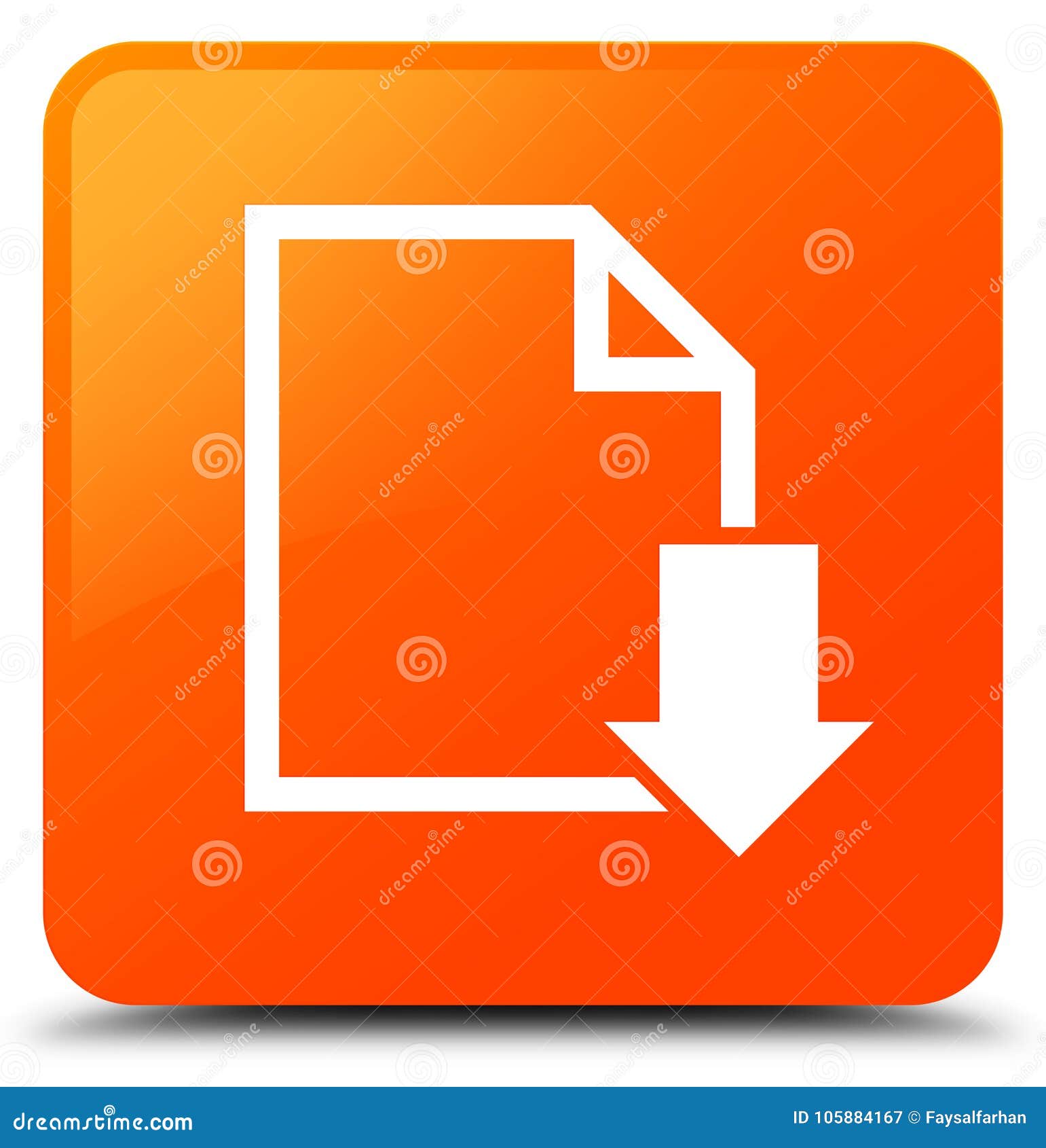 Download Document Icon Orange Square Button Stock Illustration ...