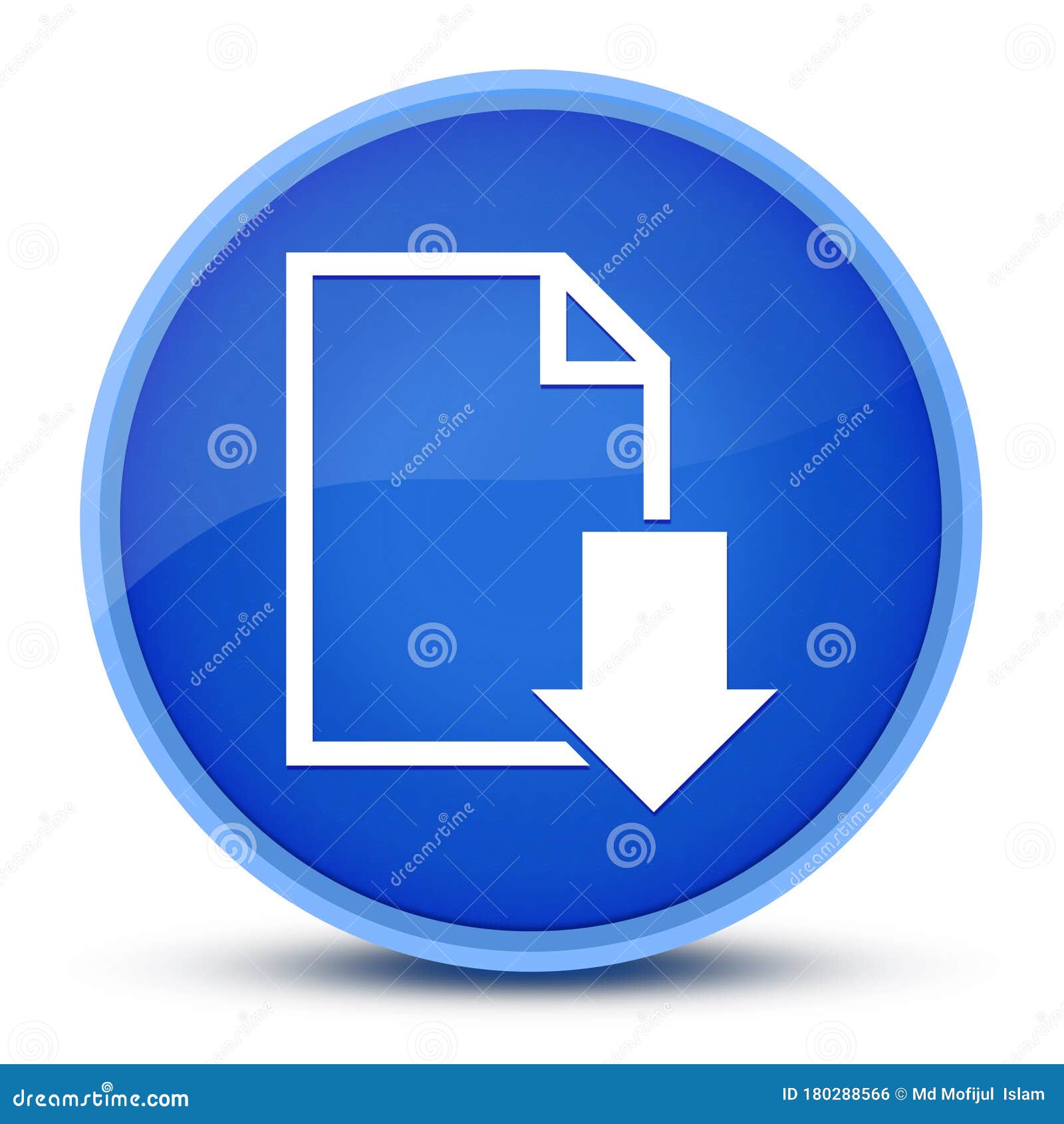 Download Document Icon Isolated on Special Blue Round Button Abstract ...