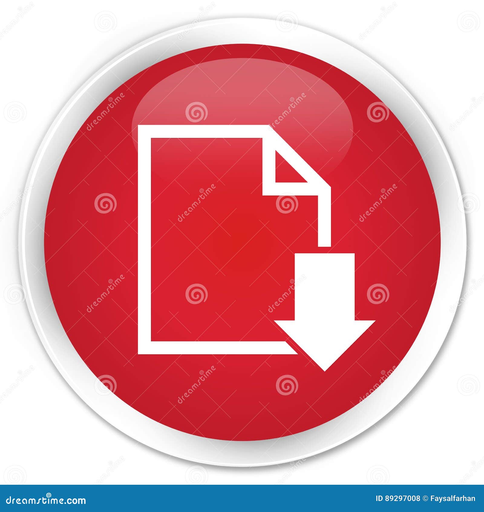 Download Document Icon Premium Red Round Button Stock Illustration ...