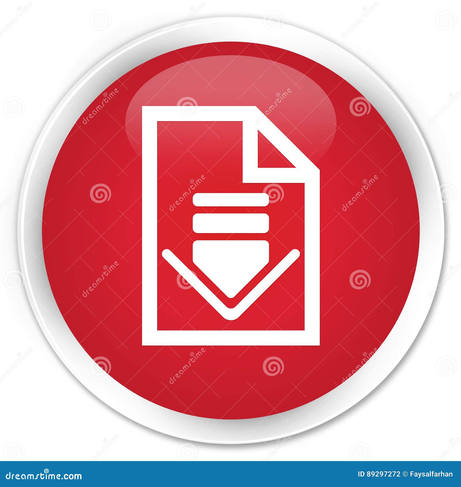 Download Document Icon Premium Red Round Button Stock Illustration ...