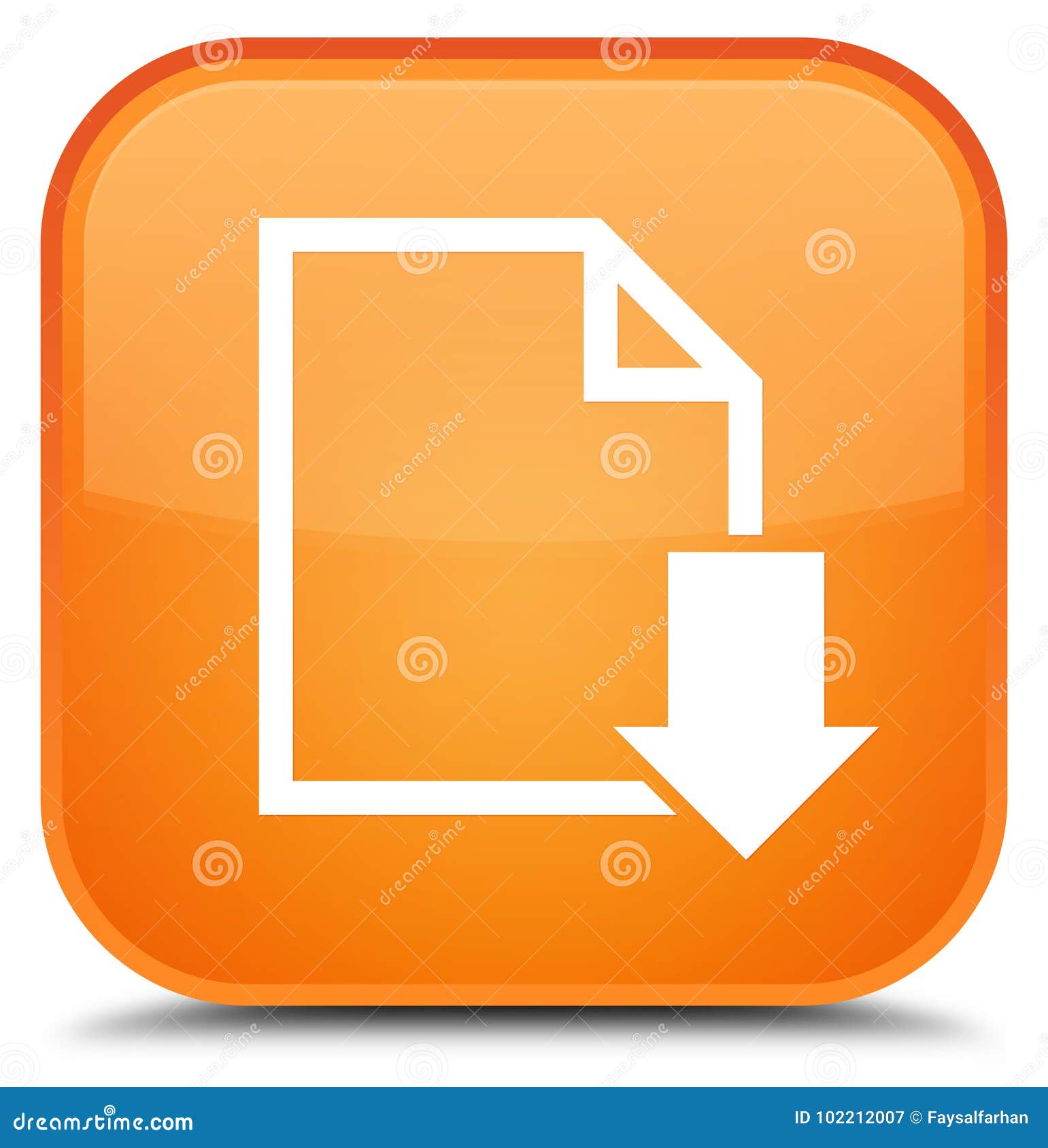 Download Document Icon Special Orange Square Button Stock Illustration ...