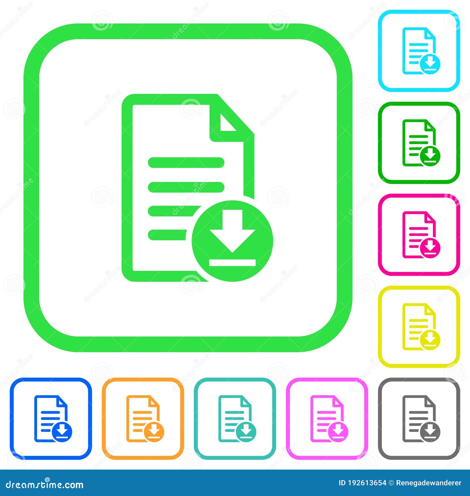 Download Document Vivid Colored Flat Icons Icons Stock Vector ...