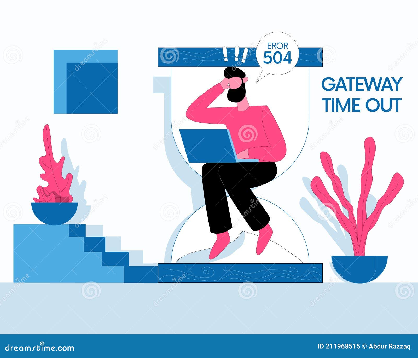 Download Error Illustration Vector, Gateway Timeout Concept Stock ...