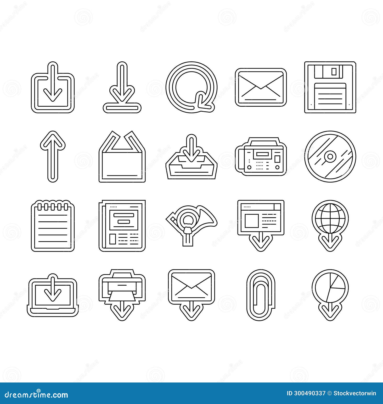 Download File Computer Data Icons Set Vector Stock Illustration ...