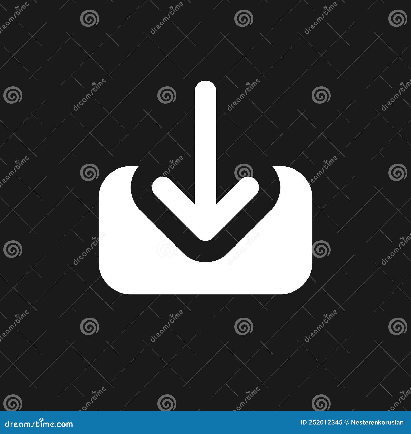 Download File Dark Mode Glyph Ui Icon Stock Vector - Illustration of ...