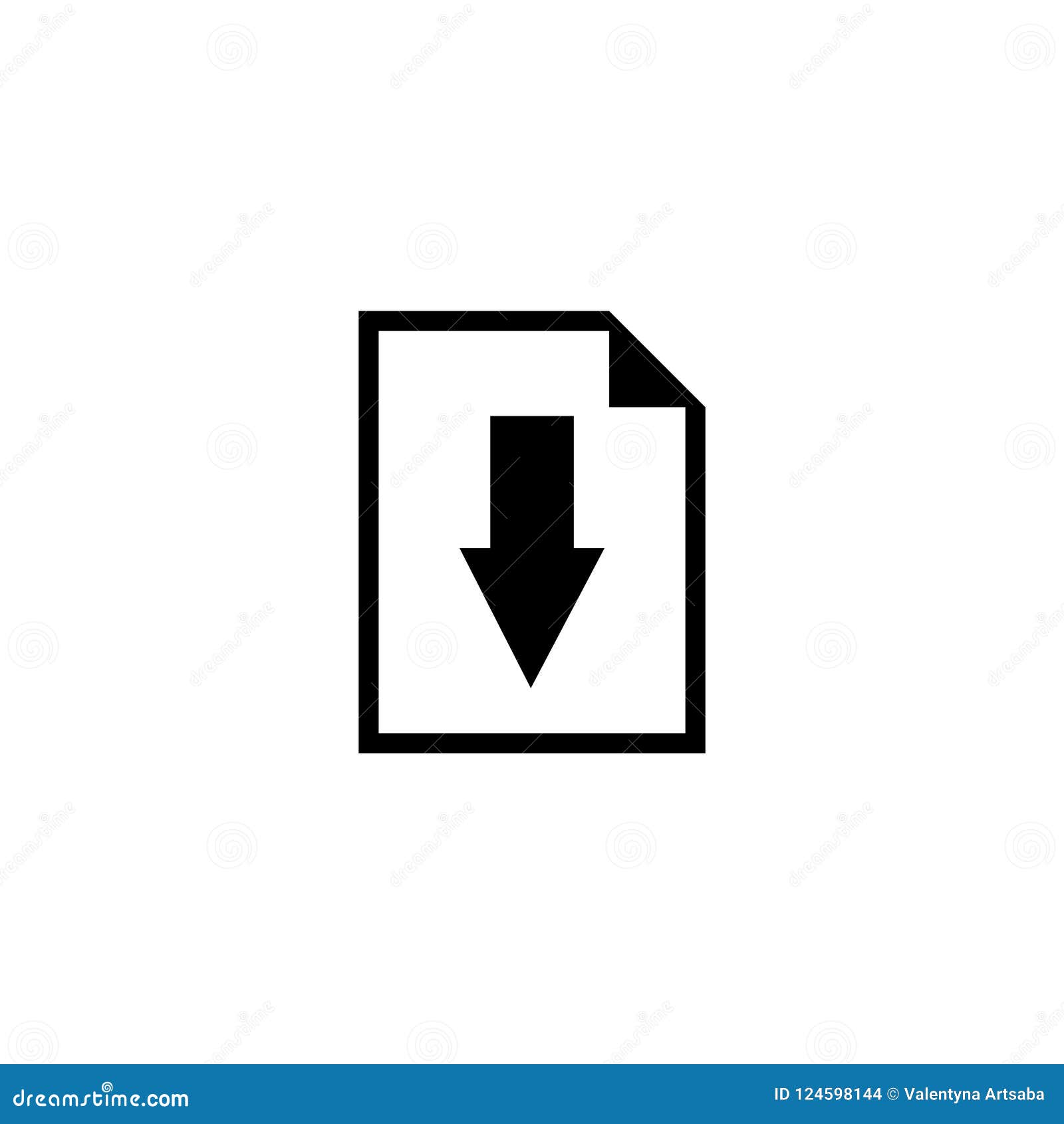 Download File, Document with Arrow Flat Vector Icon Stock Vector ...