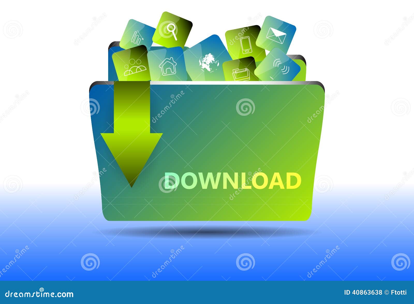 Download file folder icon stock vector. Illustration of correspondence ...